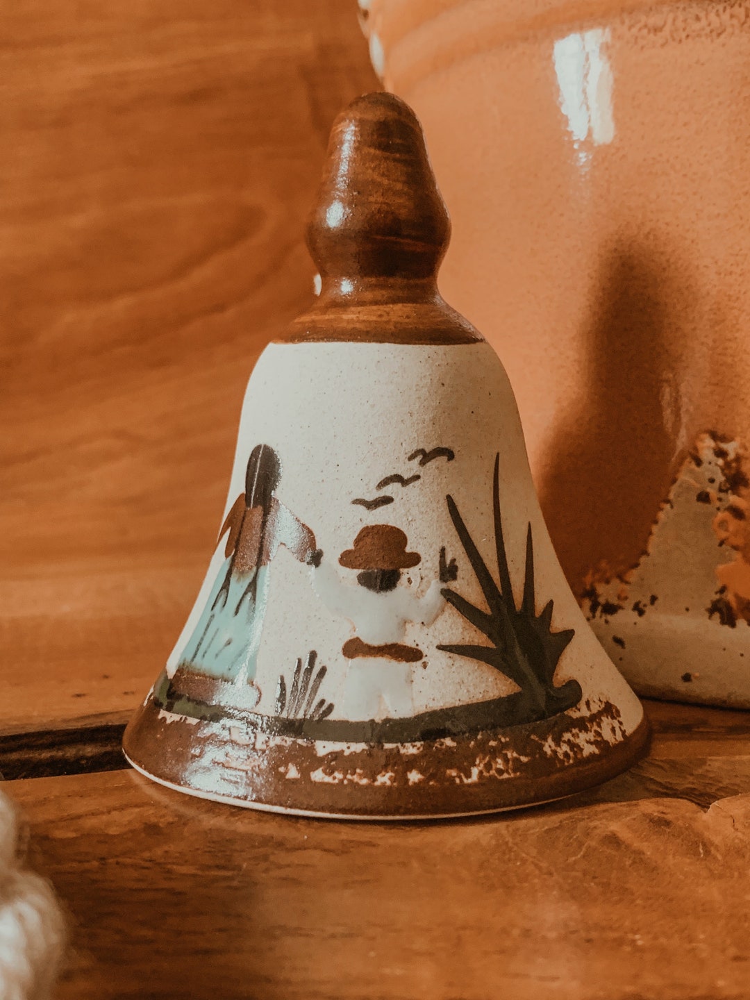Vintage Painted Bell,wind Chime,ceramic Pottery,mexican Bell,bells ...