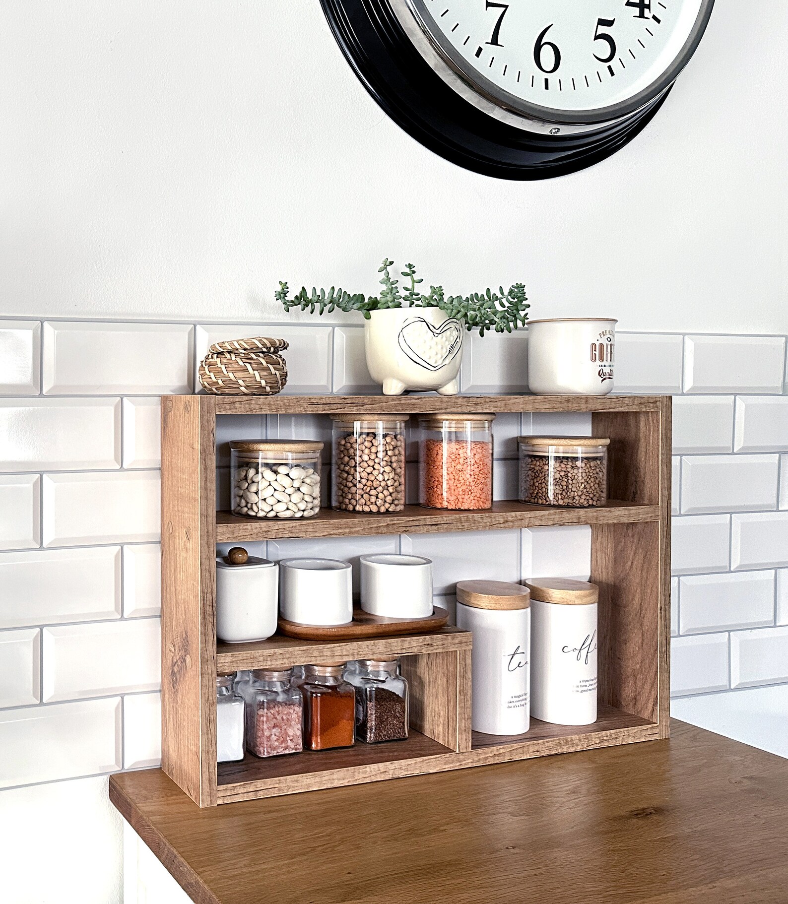 Kitchen Counter Shelf, Countertop Spice Rack, Kitchen Countertop Shelf ...