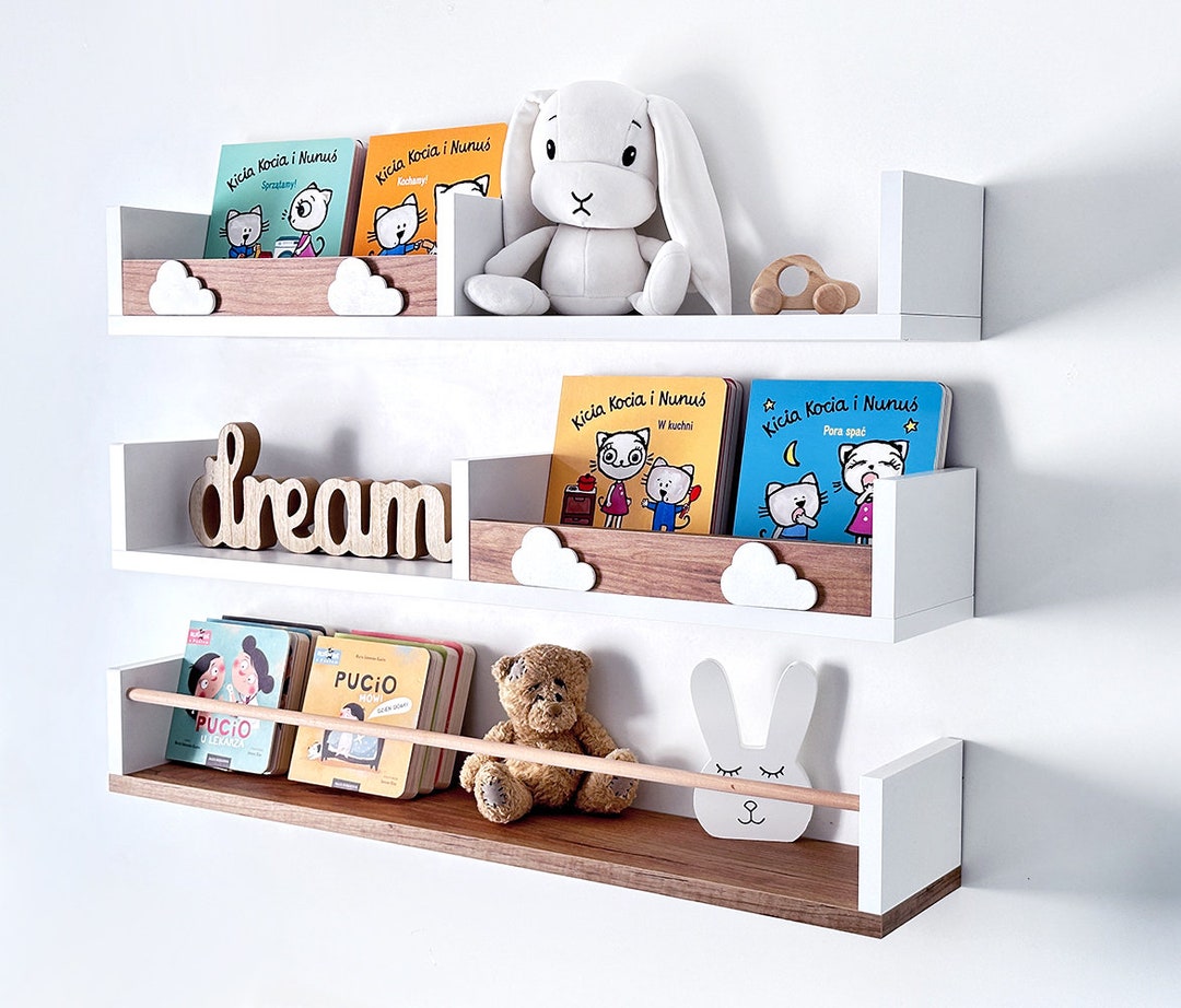 Floating Shelves Nursery, Scandinavian Shelves for Girls Room, Cute ...