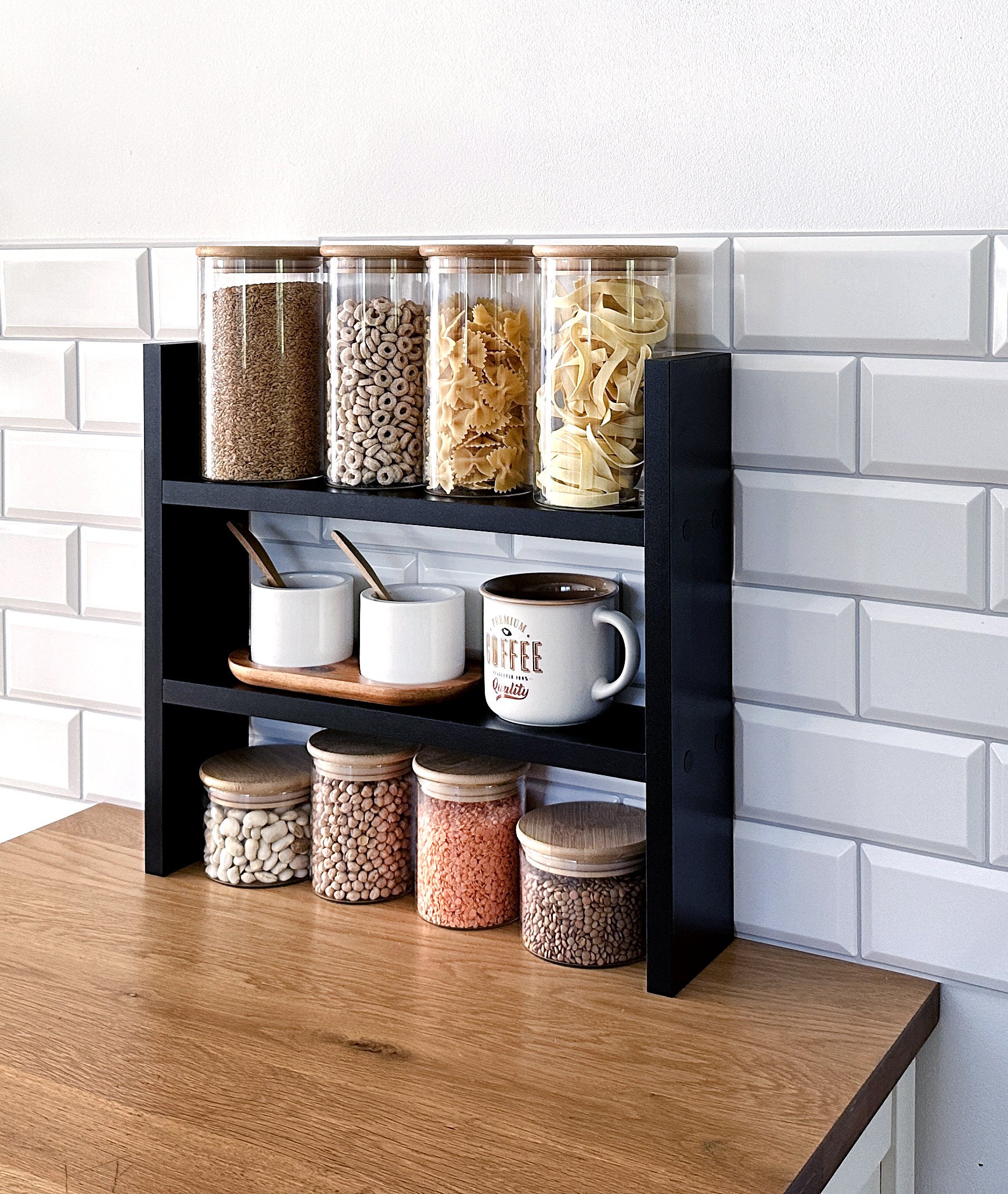 Kitchen Counter Shelf, Countertop Spice Rack, Kitchen Countertop Shelf ...