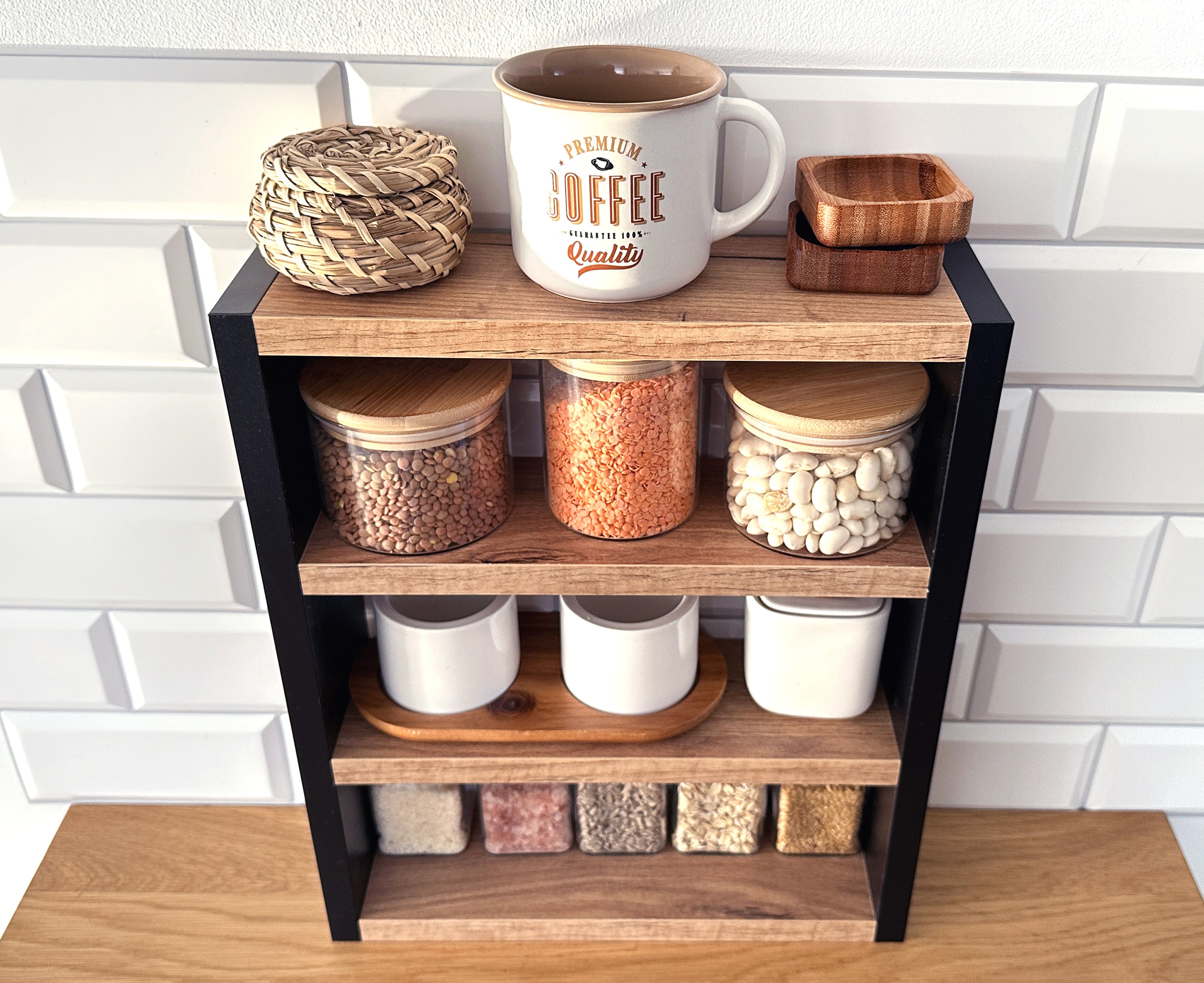 Kitchen Counter Shelf, Countertop Spice Rack, Kitchen Countertop Shelf ...