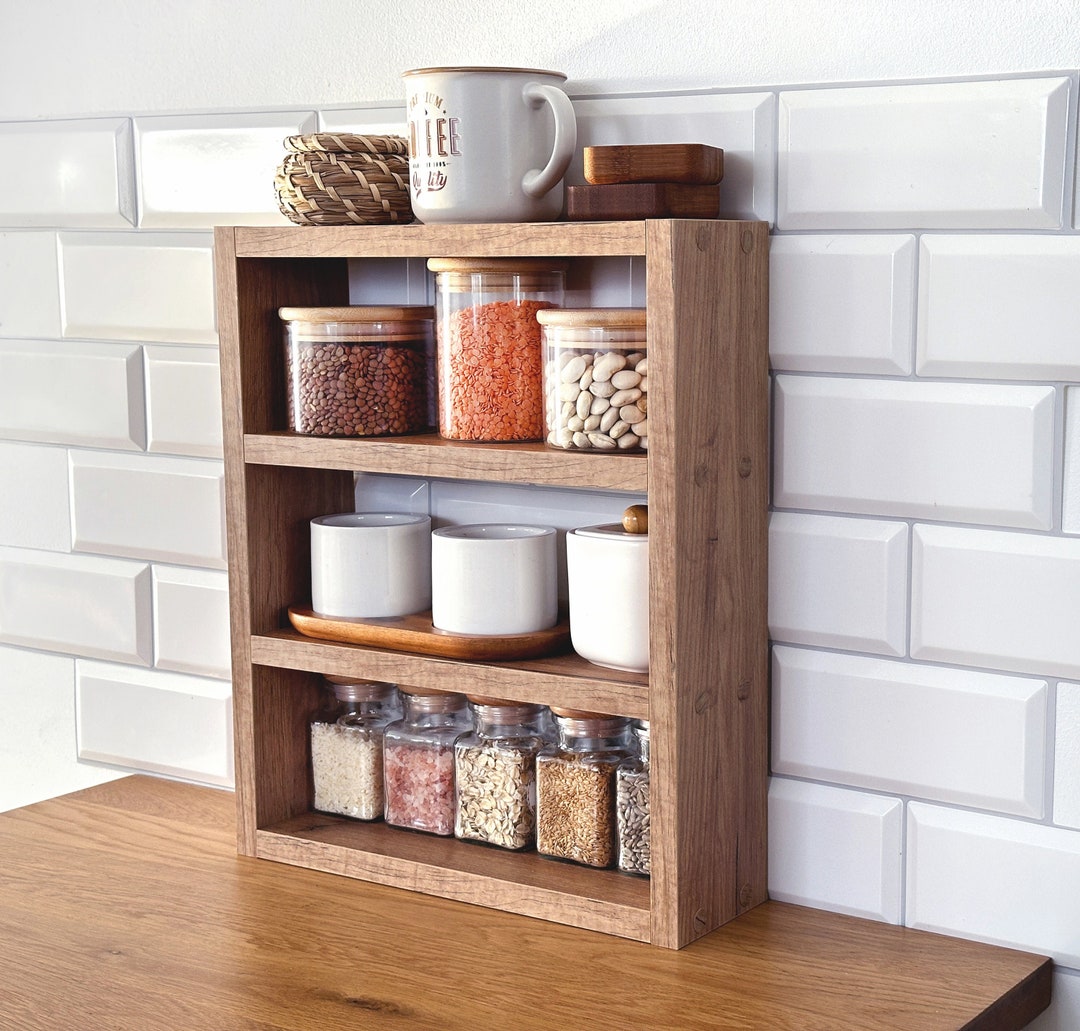 Kitchen Counter Shelf, Countertop Spice Rack, Kitchen Countertop Shelf ...