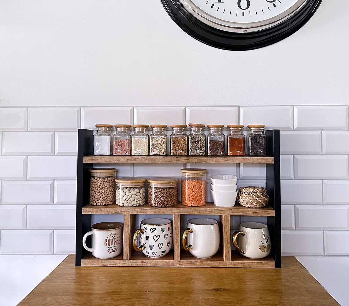 Kitchen Counter Shelf, Countertop Spice Rack, Kitchen Countertop Shelf ...