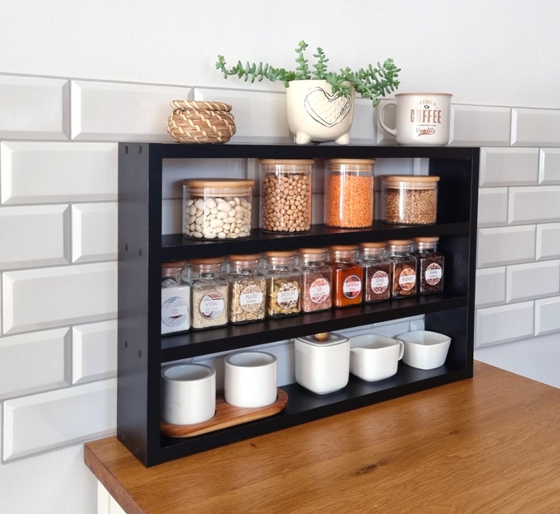 Kitchen Counter Shelf, Countertop Spice Rack, Kitchen Countertop Shelf ...