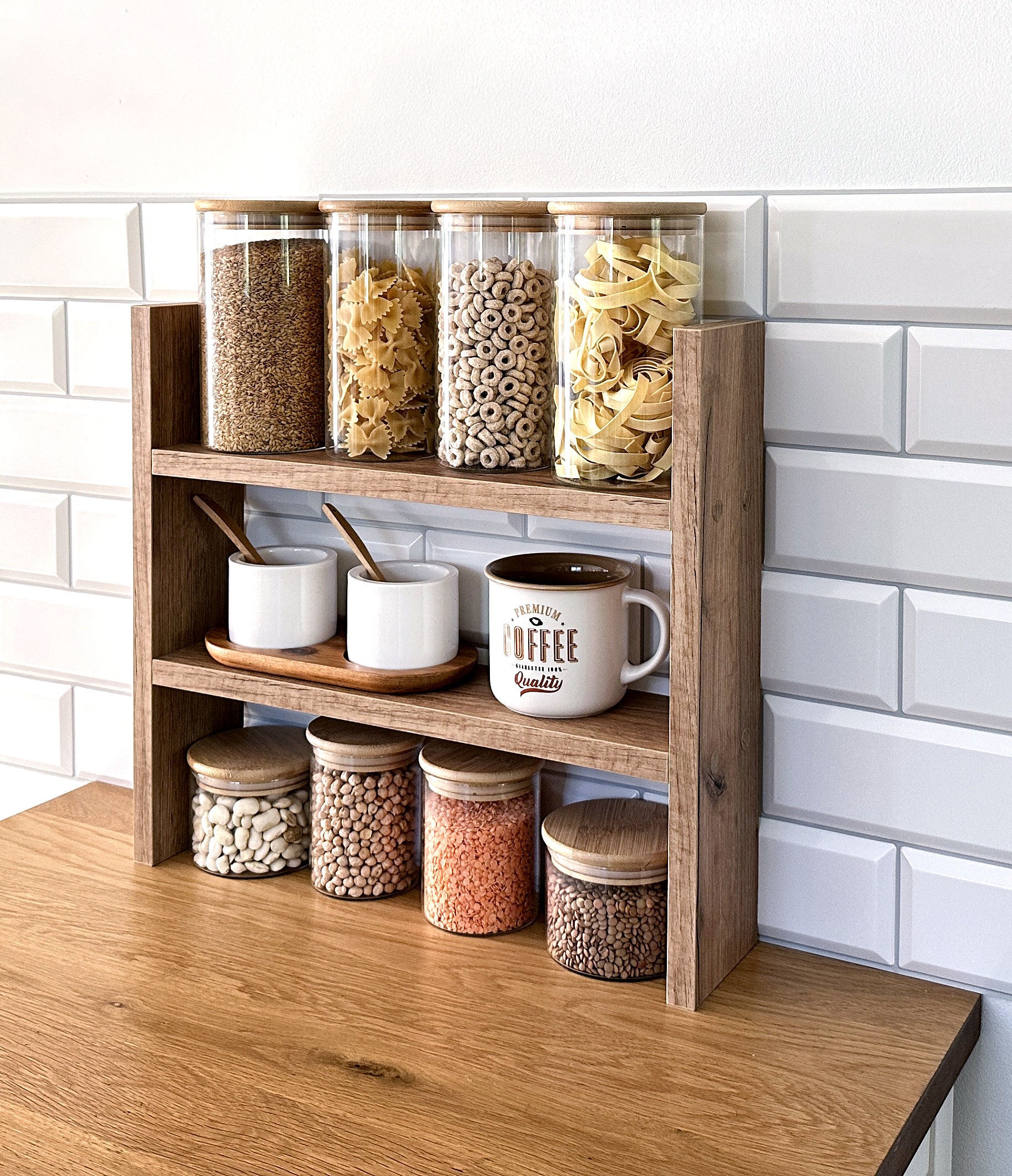 Kitchen Counter Shelf, Countertop Spice Rack, Kitchen Countertop Shelf ...