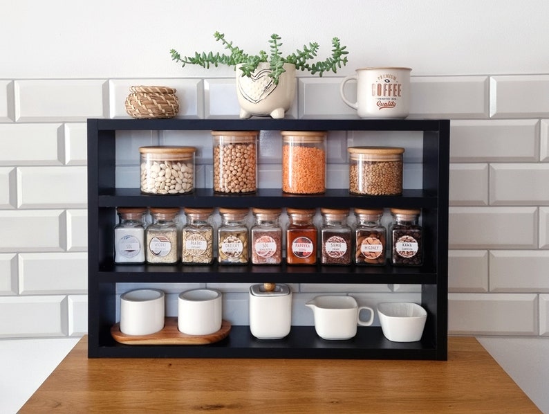 Kitchen Counter Shelf, Countertop Spice Rack, Kitchen Countertop Shelf ...