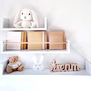 White Floating Shelves Nursery, Scandinavian Shelves for Girls Room ...