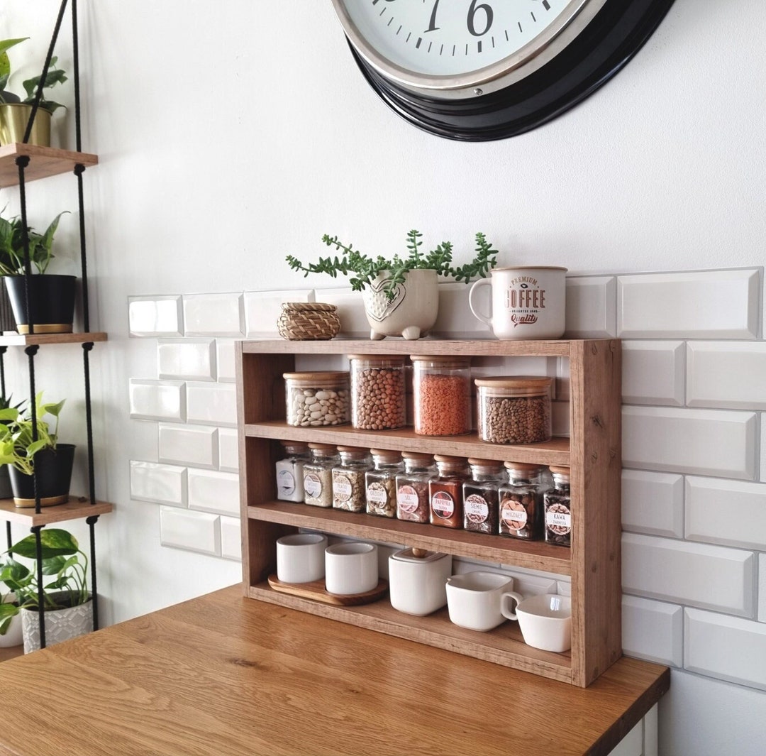 Kitchen Counter Shelf, Countertop Spice Rack, Kitchen Countertop Shelf ...