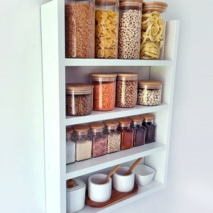 Hanging Spice Rack, Wall Mount Spice Shelf, Large Spice Rack for Wall ...