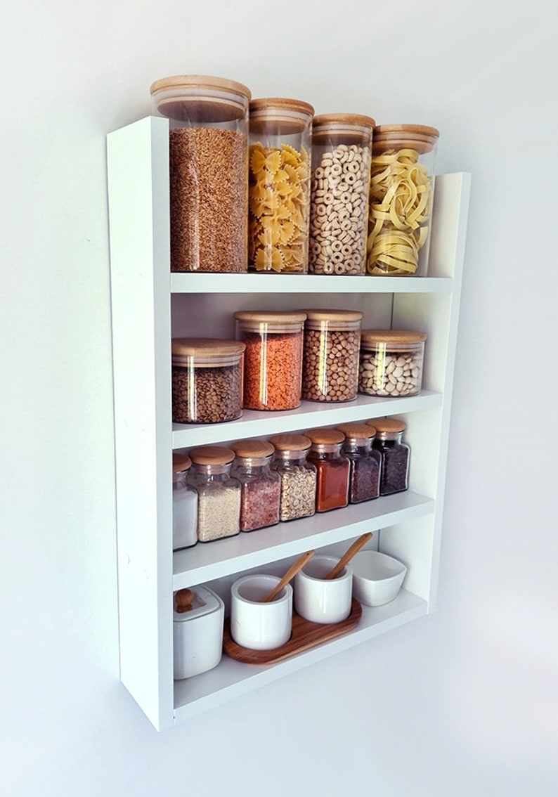 Hanging Spice Rack, Wall Mount Spice Shelf, Large Spice Rack for Wall ...
