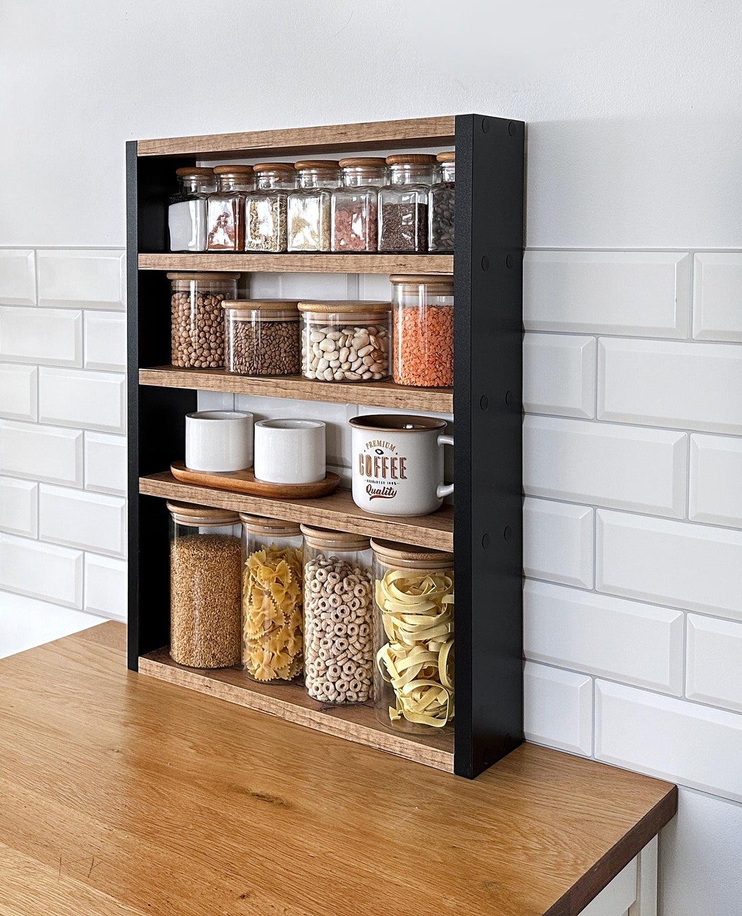 Kitchen Counter Shelf, Countertop Spice Rack, Kitchen Countertop Shelf ...