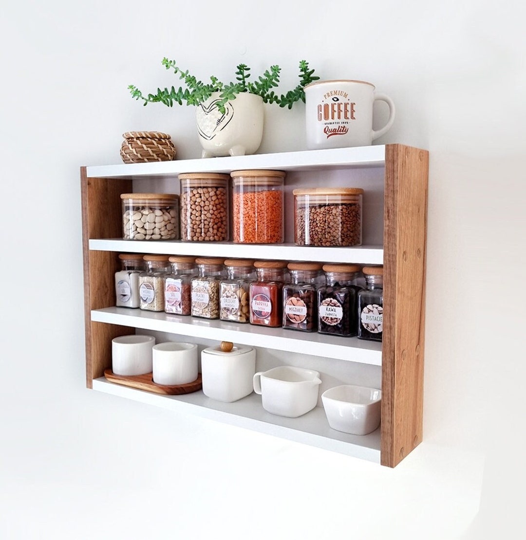 Hanging Spice Rack, Wall Mount Spice Shelf, Large Spice Rack for Wall ...