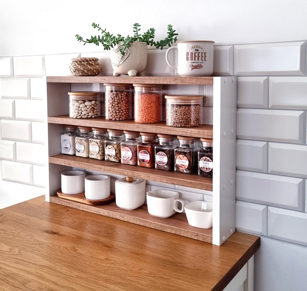 Kitchen Counter Shelf, Countertop Spice Rack, Kitchen Countertop Shelf ...
