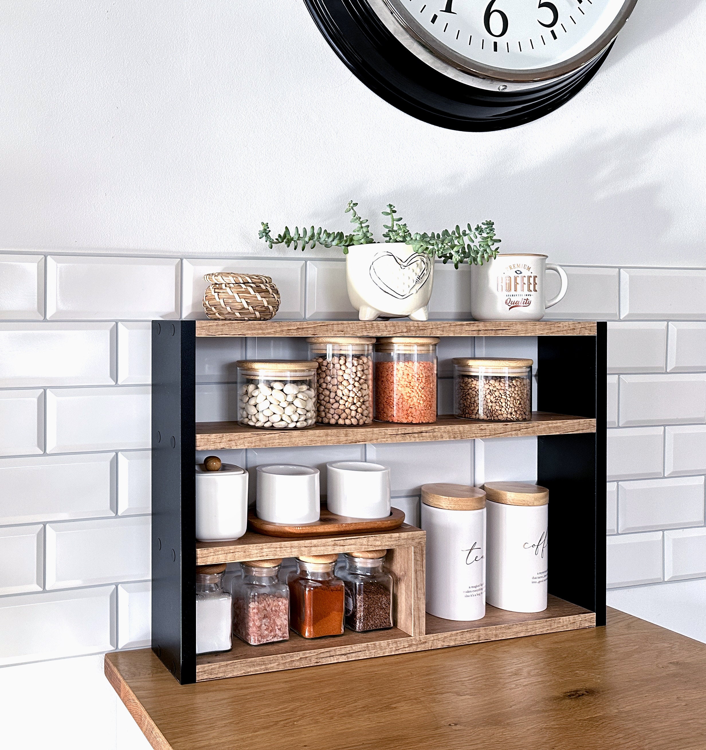Kitchen Counter Shelf, Countertop Spice Rack, Kitchen Countertop Shelf ...