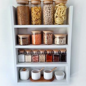 Hanging Spice Rack, Wall Mount Spice Shelf, Large Spice Rack for Wall ...