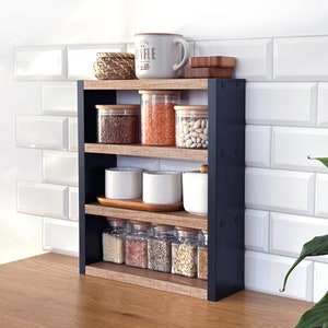 Kitchen Counter Shelf, Countertop Spice Rack, Kitchen Countertop Shelf ...