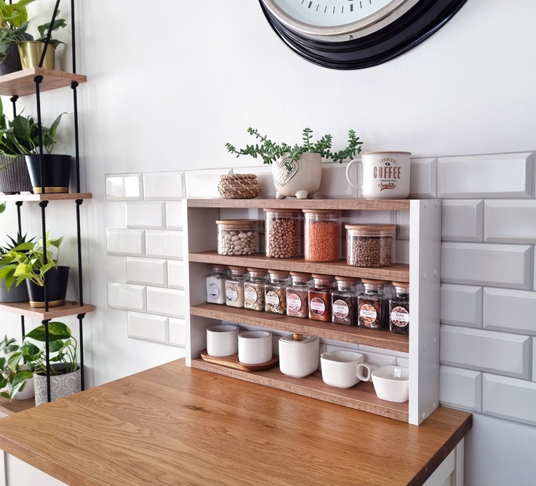 Kitchen Counter Shelf, Countertop Spice Rack, Kitchen Countertop Shelf ...