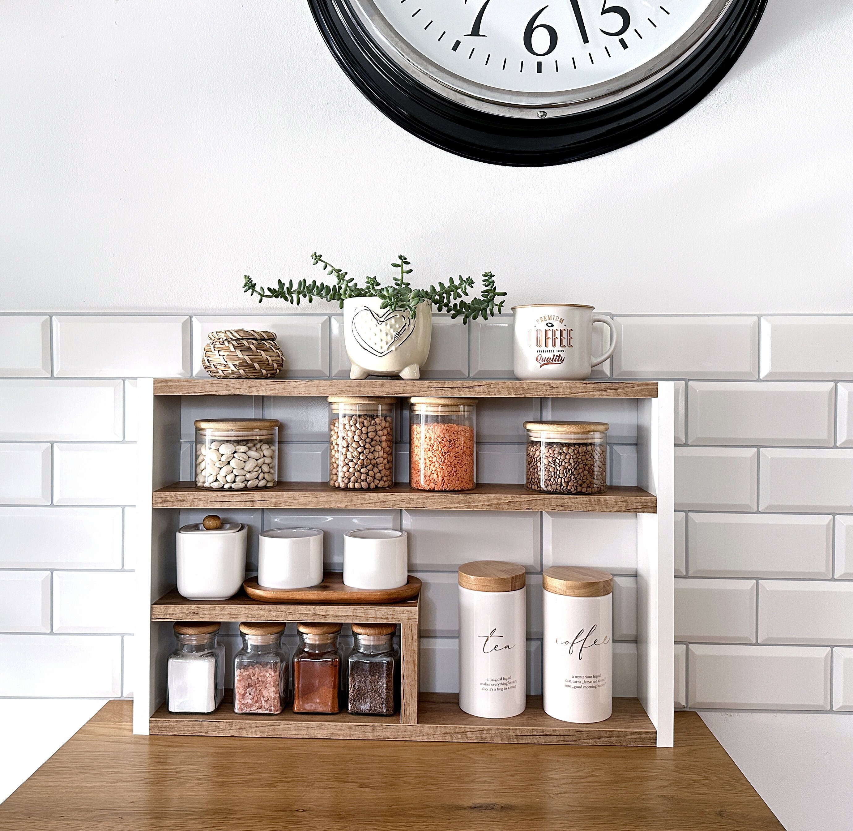 Kitchen Counter Shelf, Countertop Spice Rack, Kitchen Countertop Shelf ...