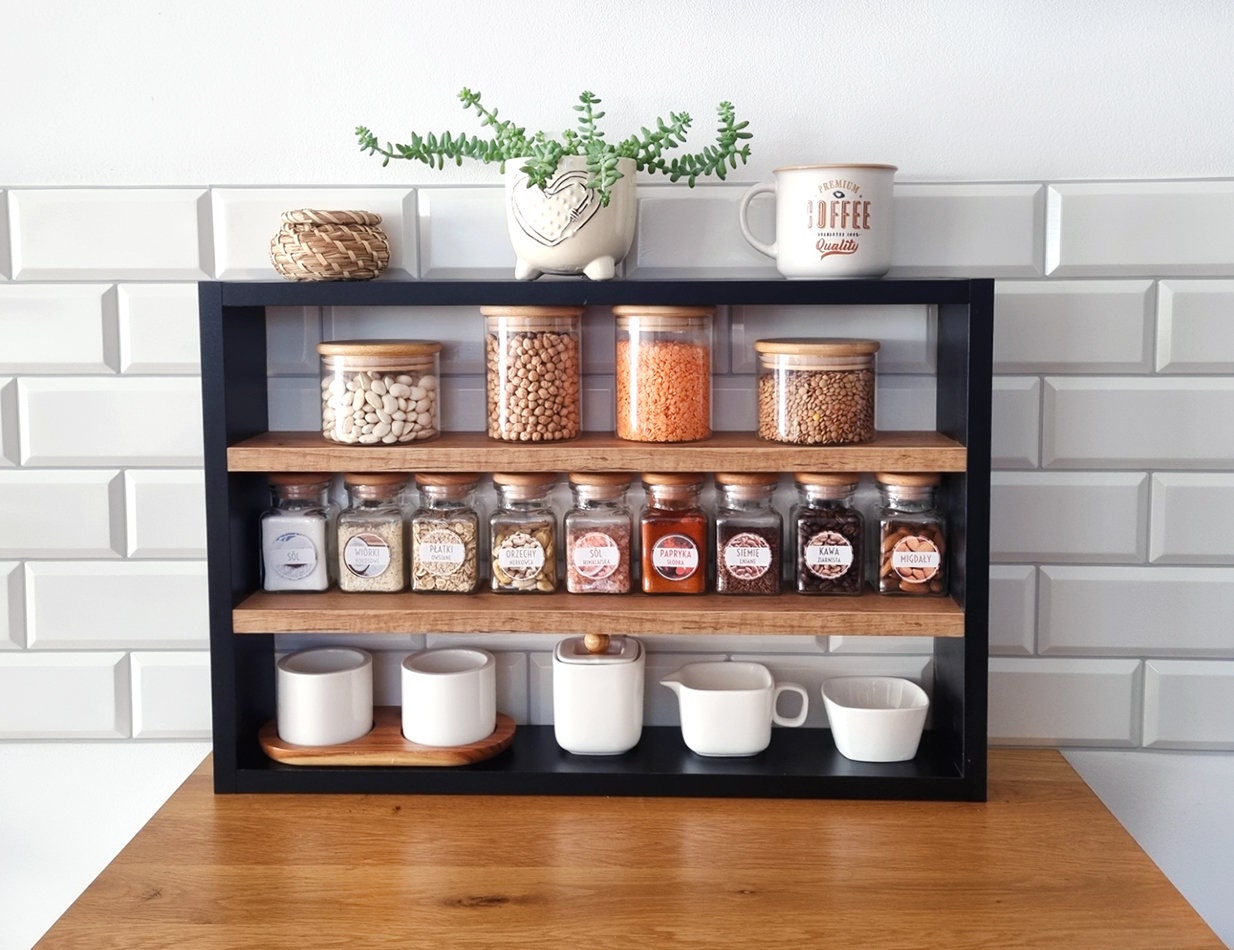 Kitchen Counter Shelf, Countertop Spice Rack, Kitchen Countertop Shelf ...