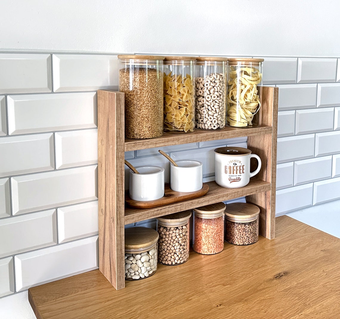 Kitchen Counter Shelf, Countertop Spice Rack, Kitchen Countertop Shelf ...