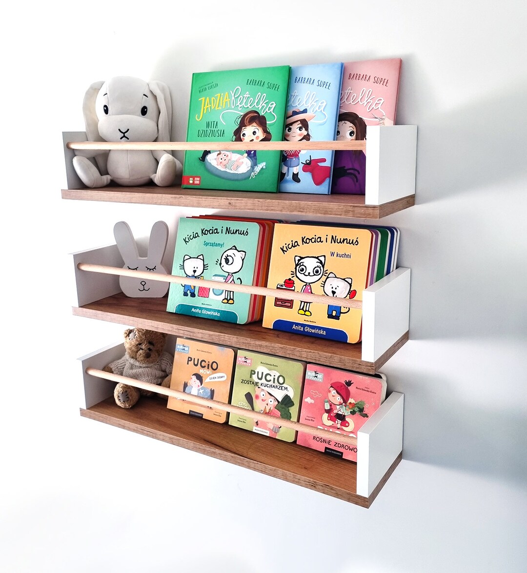 White Floating Shelves Nursery, Scandinavian Shelves for Girls Room ...