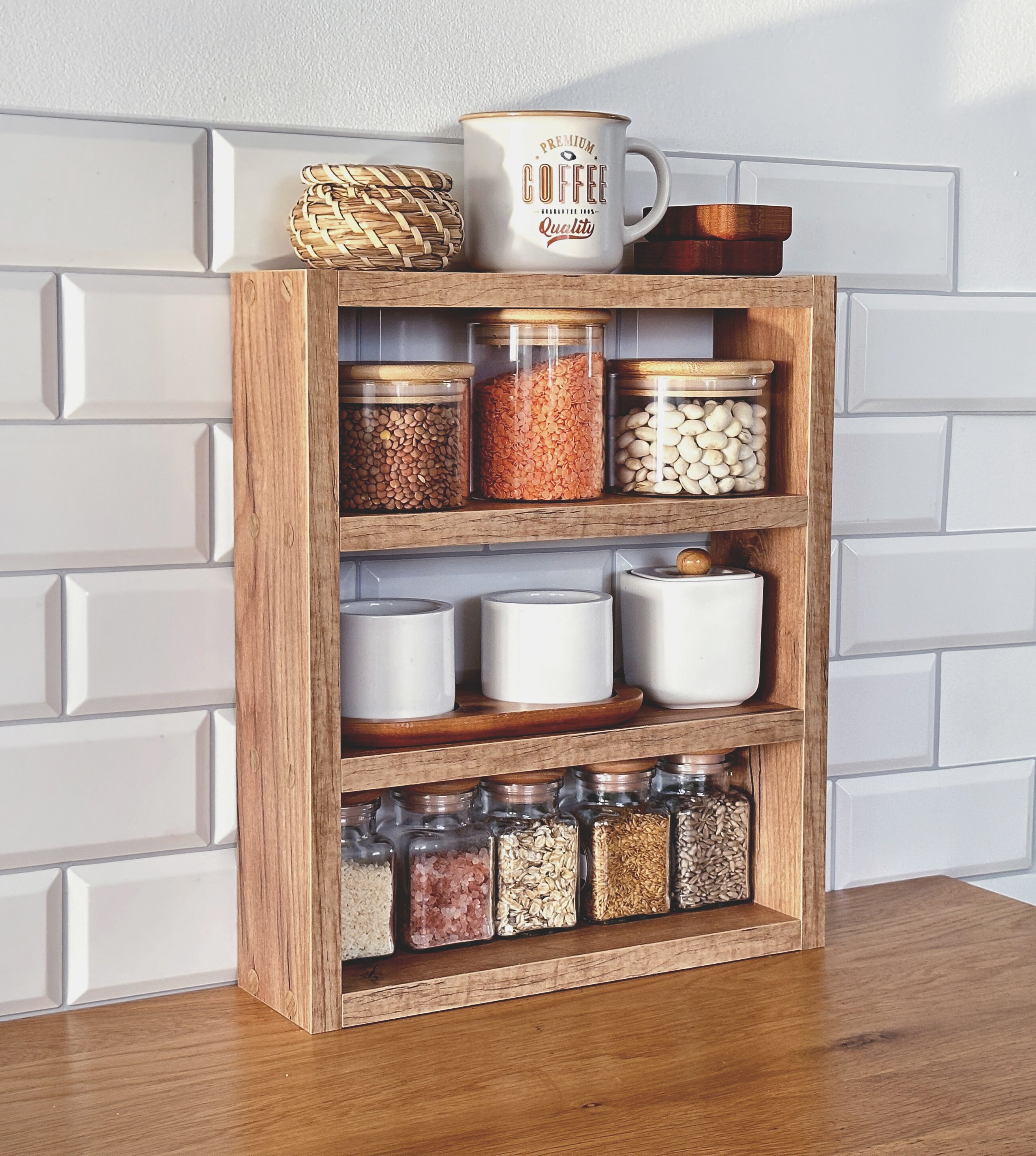 Kitchen Counter Shelf, Countertop Spice Rack, Kitchen Countertop Shelf ...