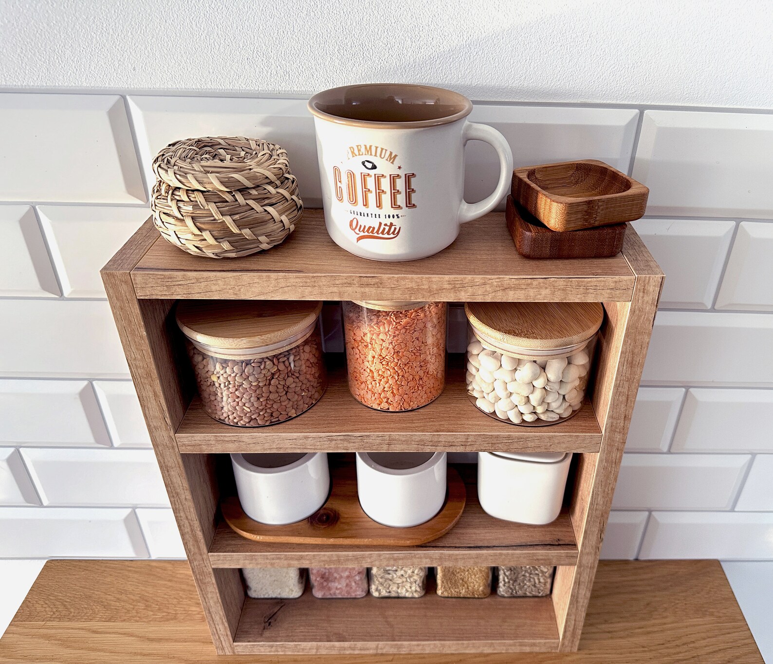 Kitchen Counter Shelf, Countertop Spice Rack, Kitchen Countertop Shelf ...