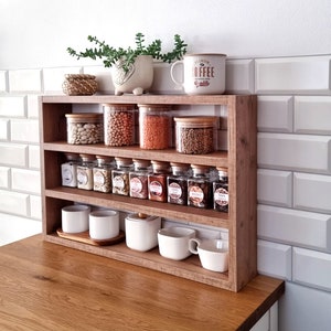 Kitchen Counter Shelf Countertop Spice Rack Kitchen - Etsy