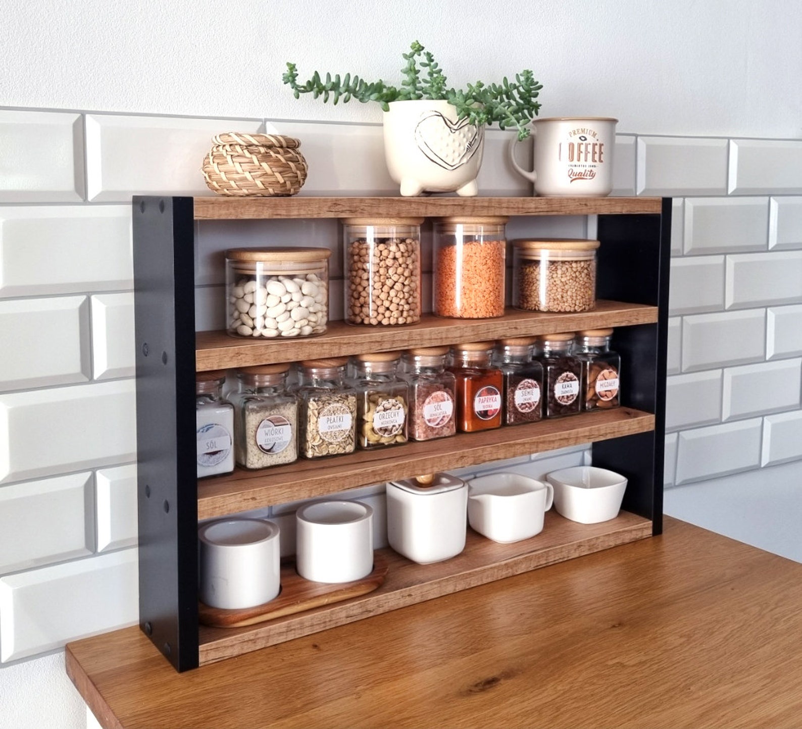 Kitchen Counter Shelf, Countertop Spice Rack, Kitchen Countertop Shelf ...