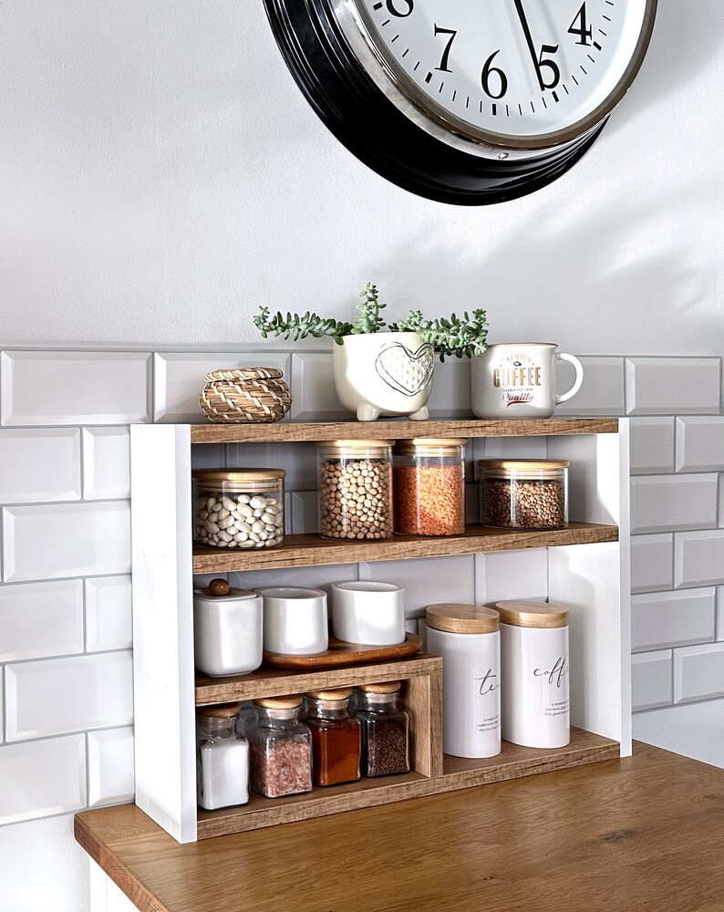 Kitchen Counter Shelf, Countertop Spice Rack, Kitchen Countertop Shelf ...