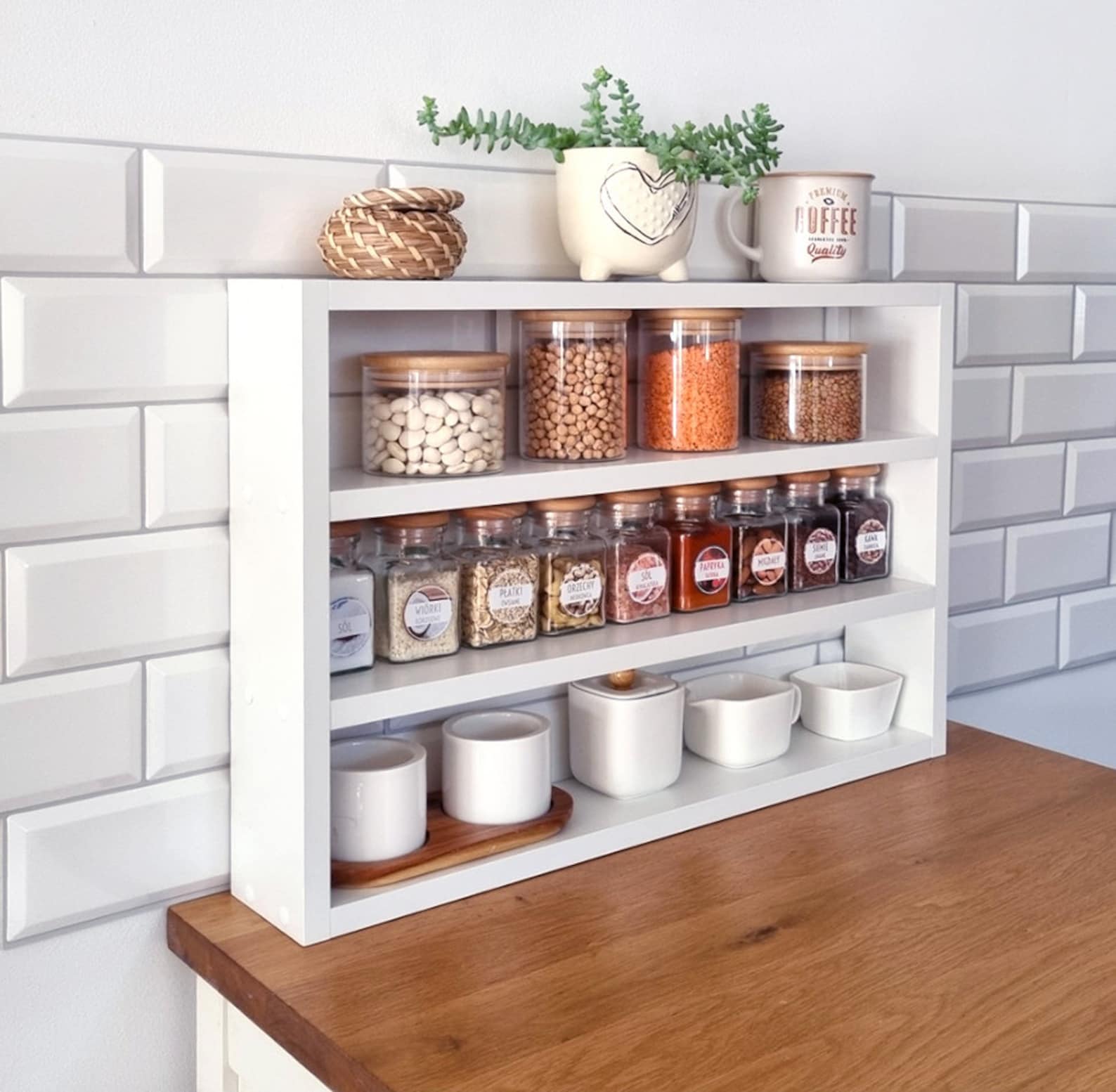 Kitchen Counter Shelf, Countertop Spice Rack, Kitchen Countertop Shelf ...