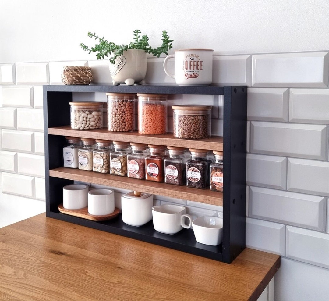 Kitchen Counter Shelf, Countertop Spice Rack, Kitchen Countertop Shelf ...