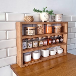 Kitchen Counter Shelf Countertop Spice Rack Kitchen - Etsy