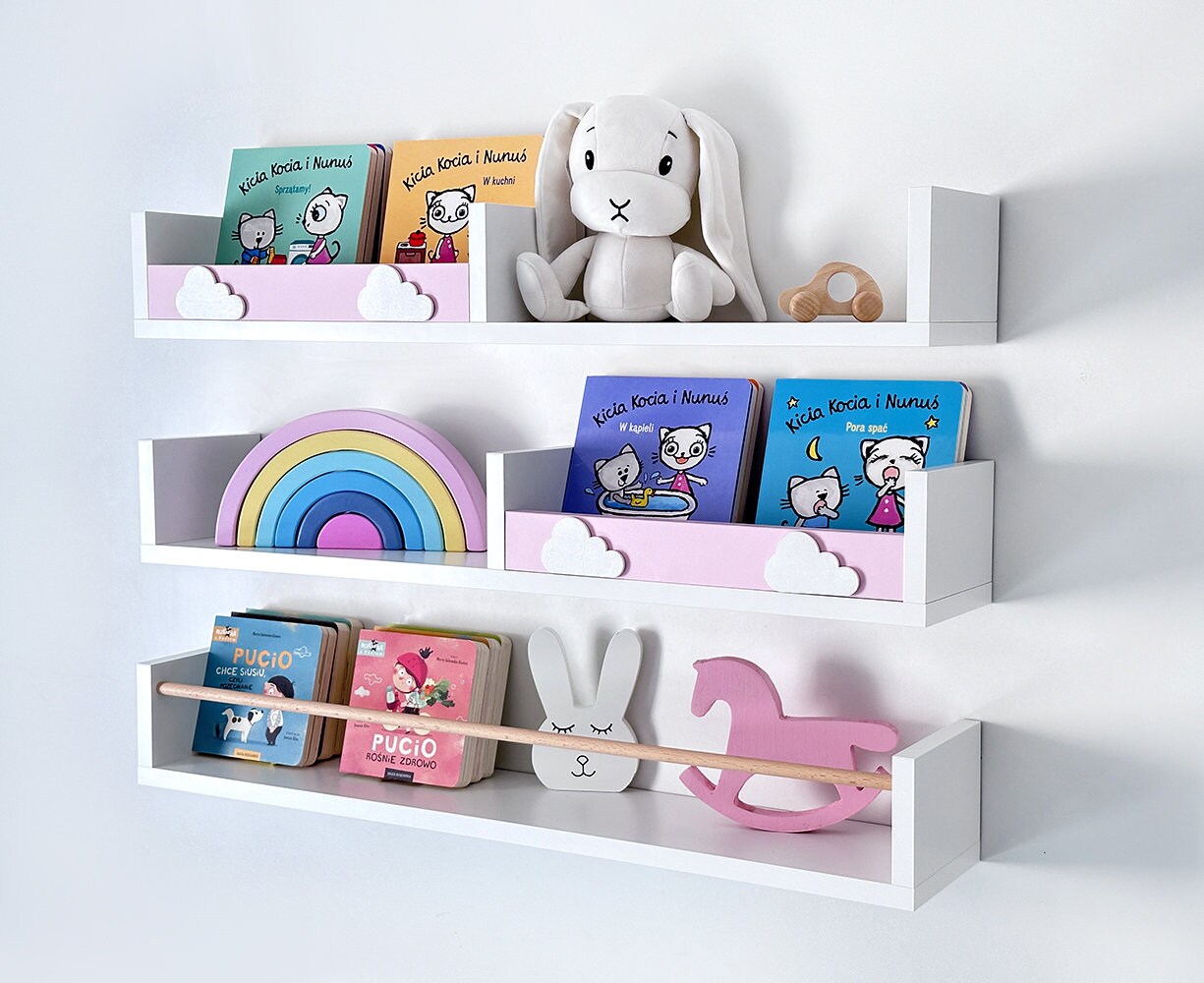 White Floating Shelves Nursery Scandinavian Shelves for Girls - Etsy