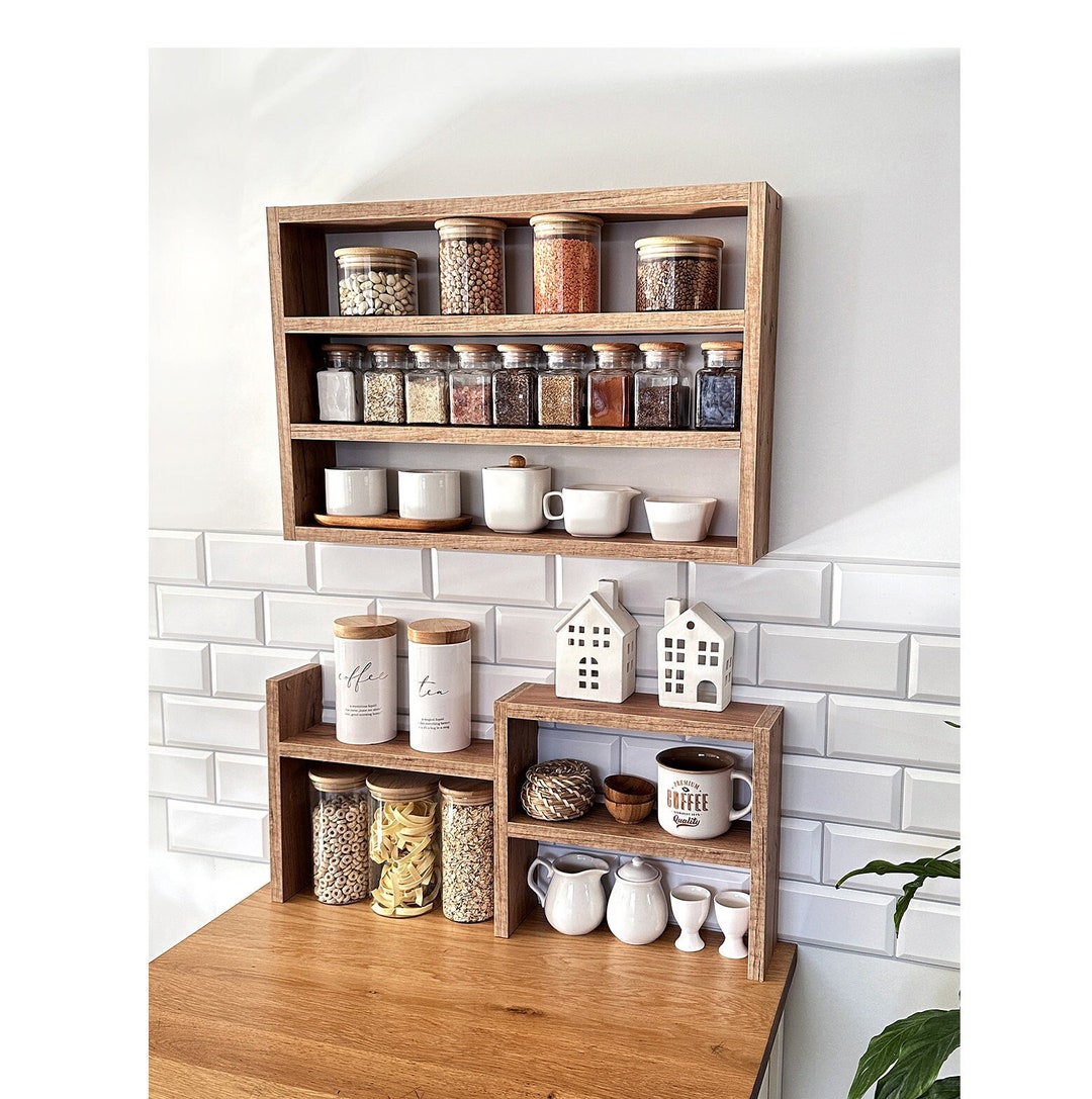 Hanging Spice Rack, Wall Mount Spice Shelf, Large Spice Rack for Wall ...