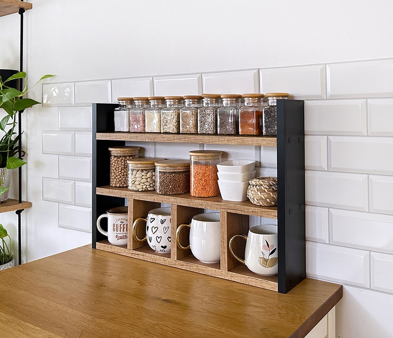 Kitchen Counter Shelf, Countertop Spice Rack, Kitchen Countertop Shelf ...