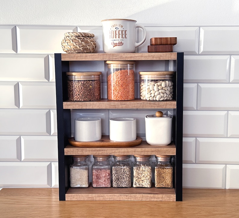 Kitchen Counter Shelf, Countertop Spice Rack, Kitchen Countertop Shelf ...