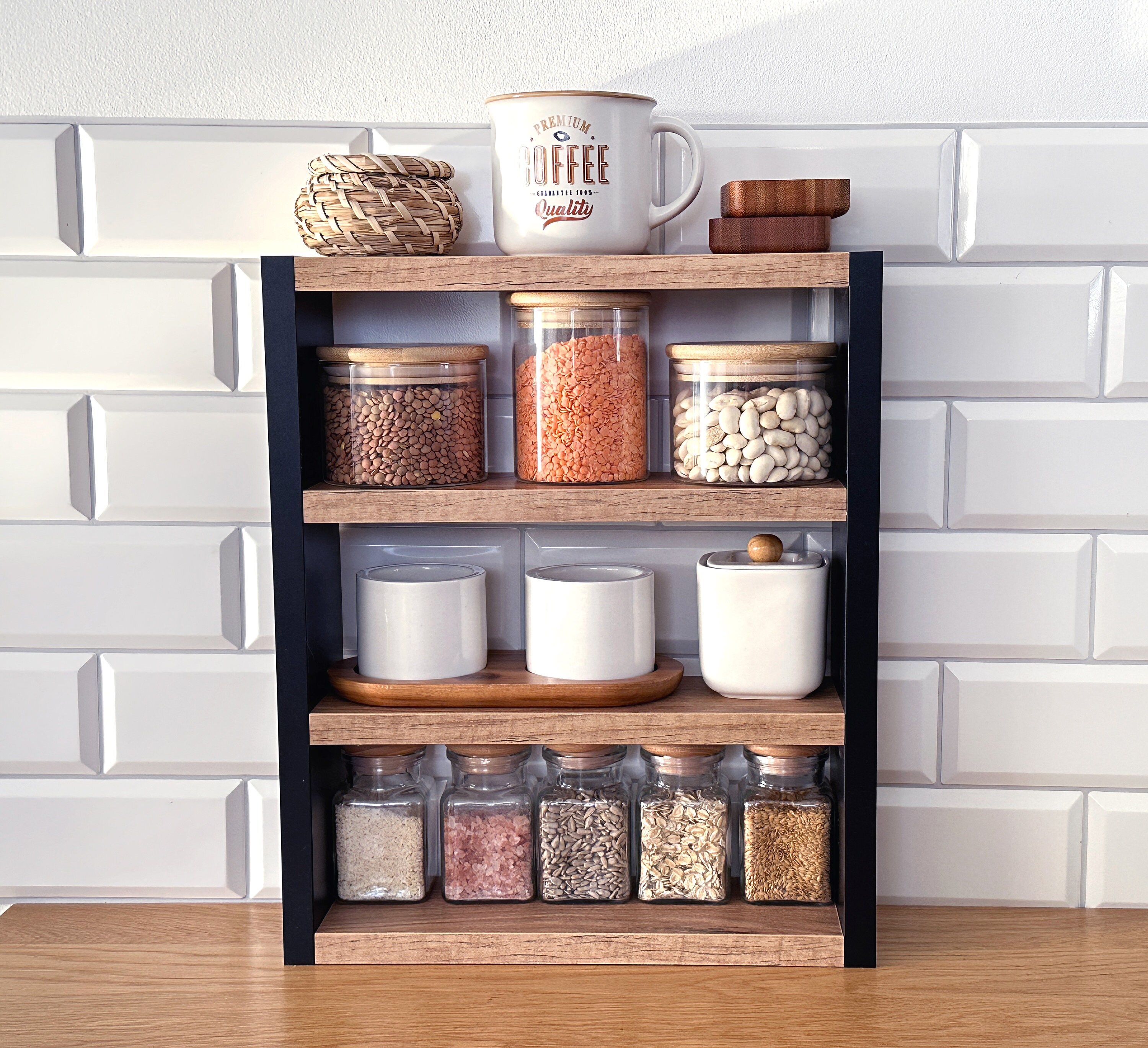 Kitchen Counter Shelf, Countertop Spice Rack, Kitchen Countertop Shelf ...
