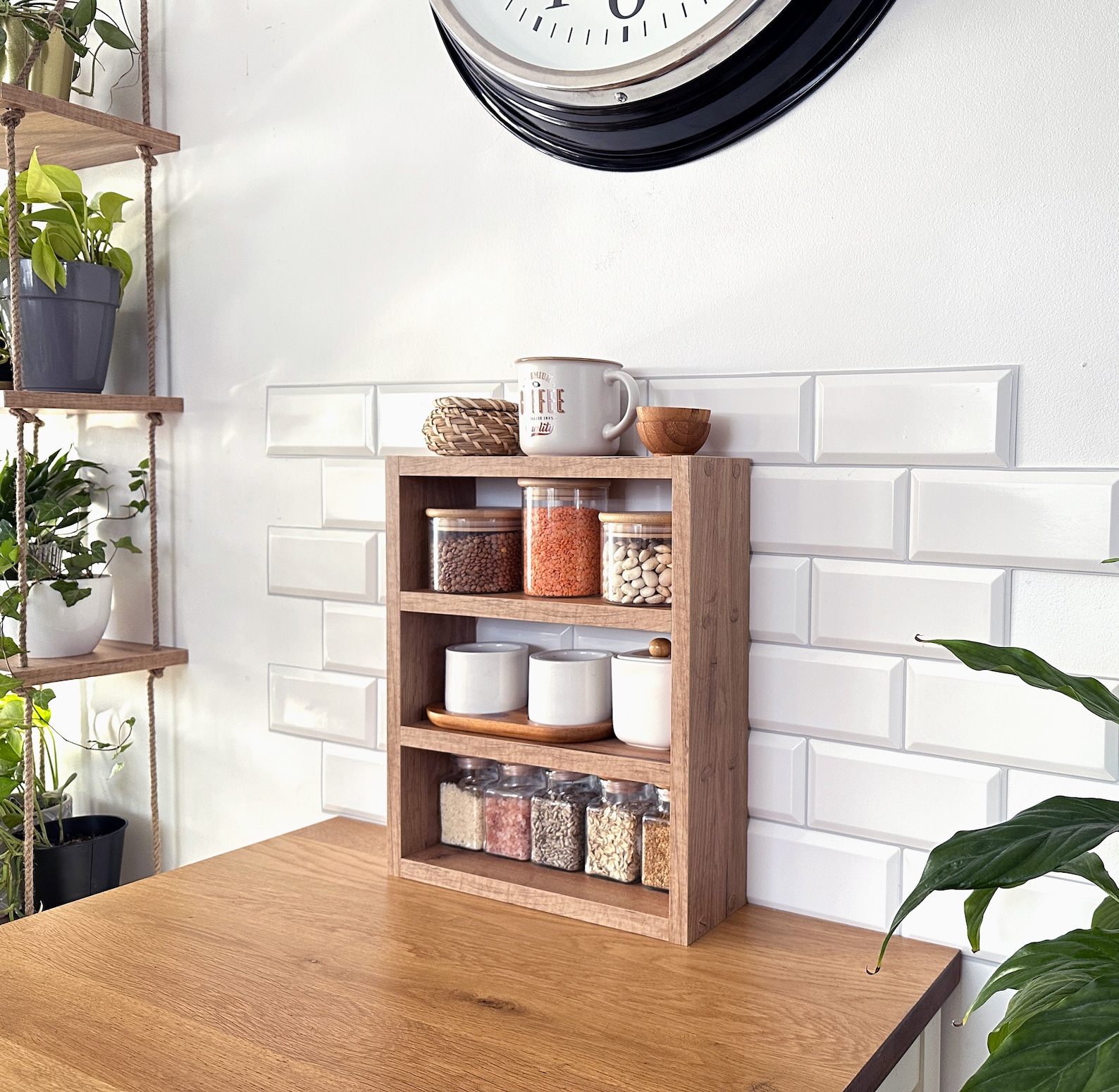 Kitchen Counter Shelf, Countertop Spice Rack, Kitchen Countertop Shelf ...