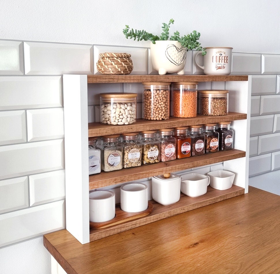 Kitchen Counter Shelf, Countertop Spice Rack, Kitchen Countertop Shelf ...