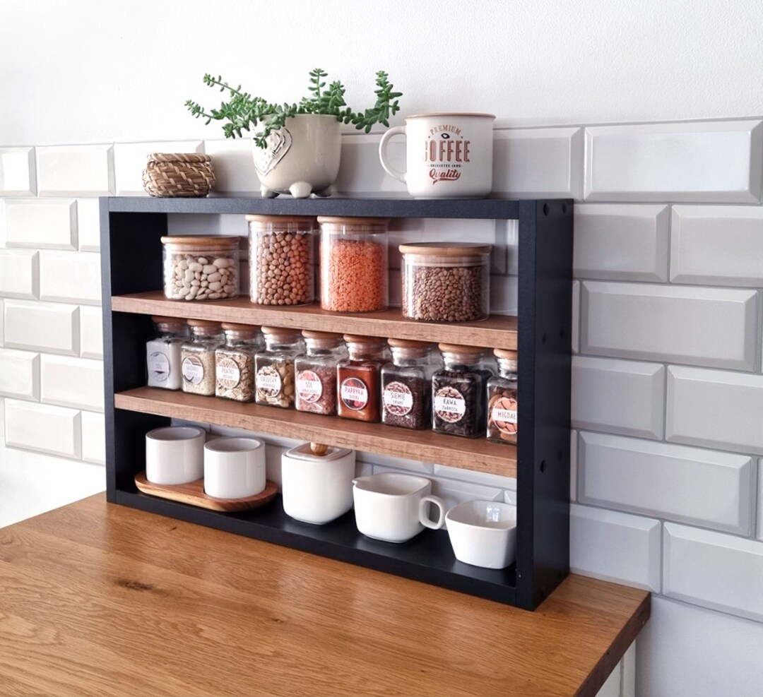Kitchen Counter Shelf, Countertop Spice Rack, Kitchen Countertop Shelf ...