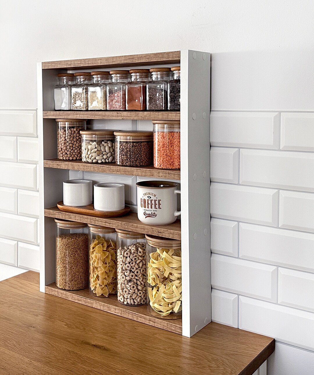 Kitchen Counter Shelf, Countertop Spice Rack, Kitchen Countertop Shelf ...