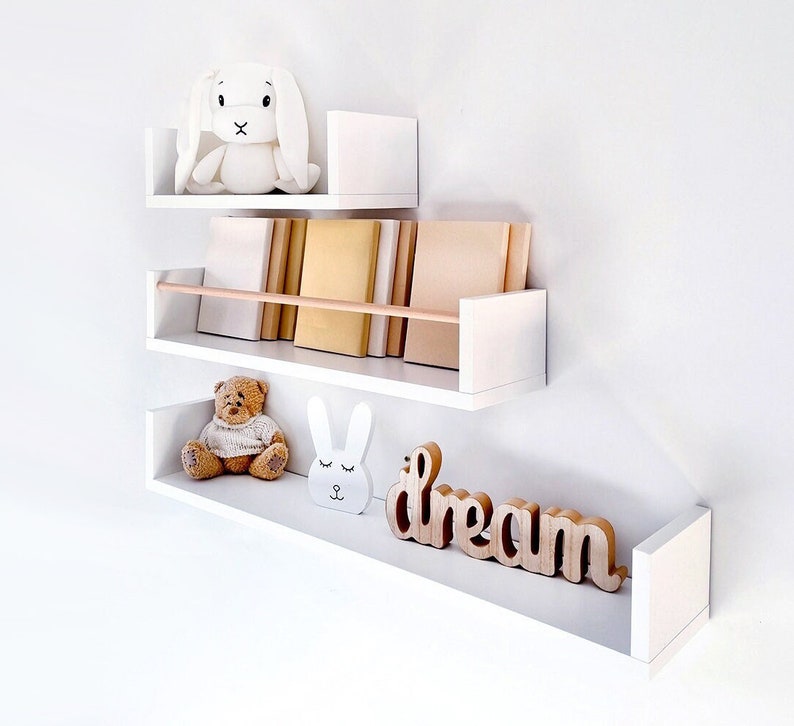 White Floating Shelves Nursery Scandinavian Shelves for Girls - Etsy
