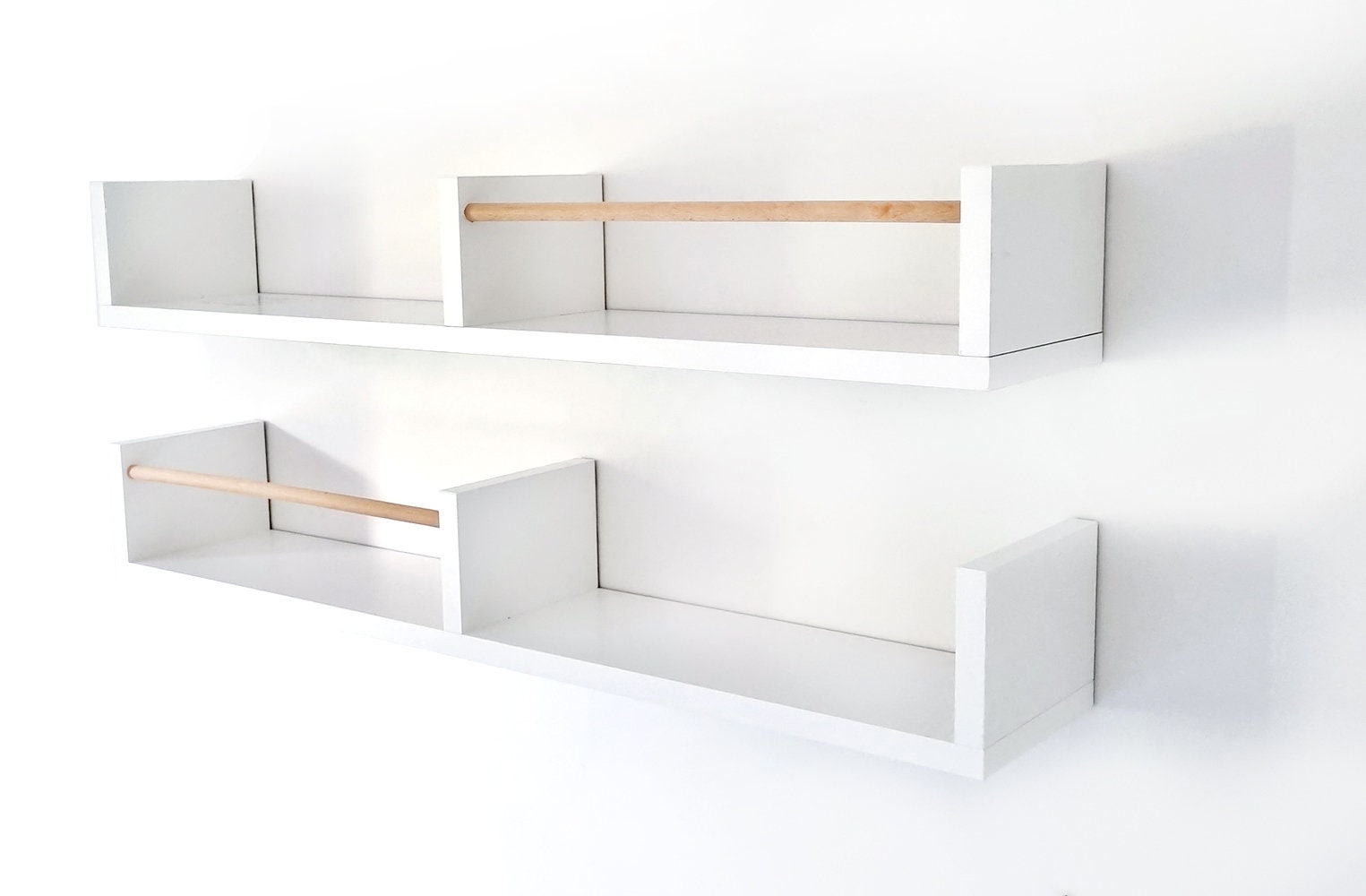 White Floating Shelves Nursery, Scandinavian Shelves for Girls Room ...
