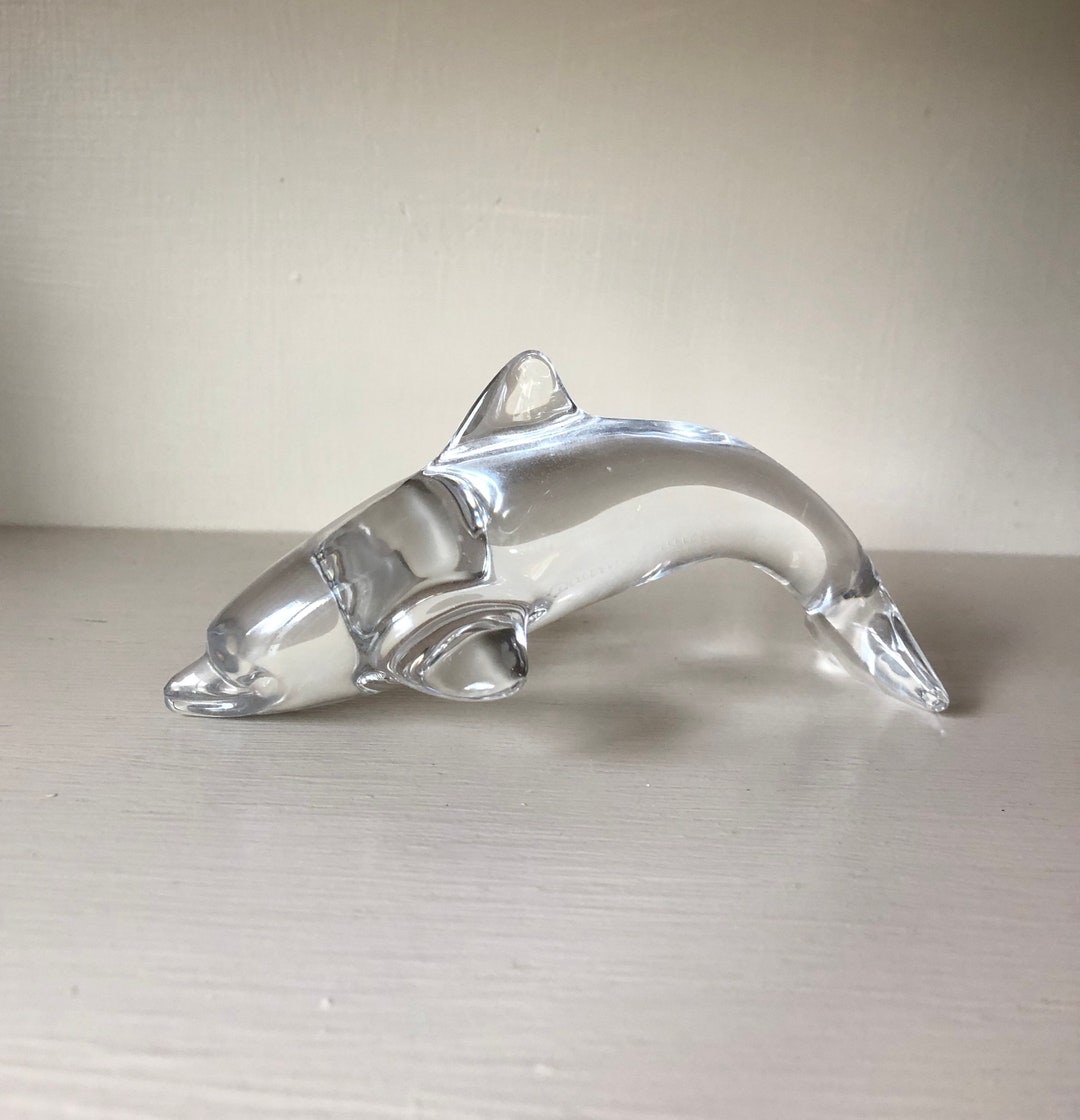 DAUM Crystal Dolphin Art Glass Figurine Paperweight Gift French - Etsy
