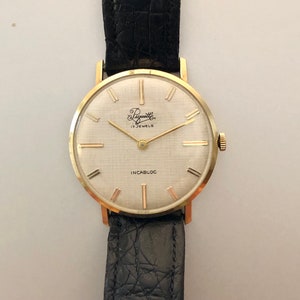 Vintage PIQUETTE Incabloc Swiss 17 Jewels Ultra-thin Classic 14k Gold ...