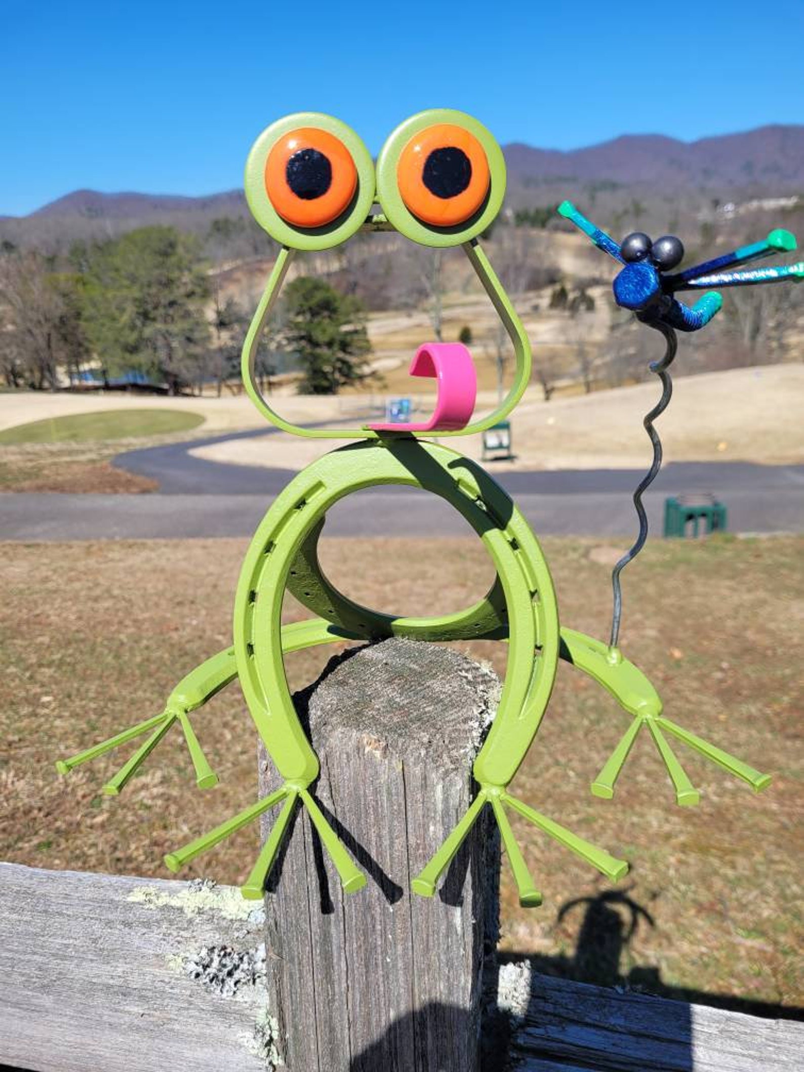 Horseshoe Frog, Yard Art Frog, Frog Yard Decoration, Horseshoe Yard Art ...