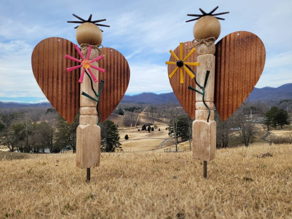 Garden Angel Angel Yard Art Angel Garden Stake Antique | Etsy