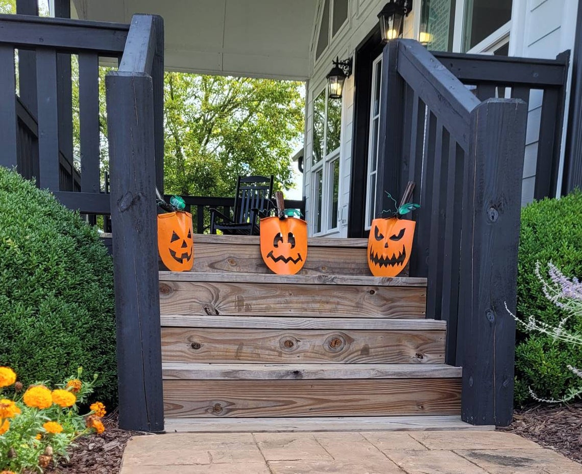 Pumpkin Yard Stake Halloween Yard Art Halloween Decor | Etsy