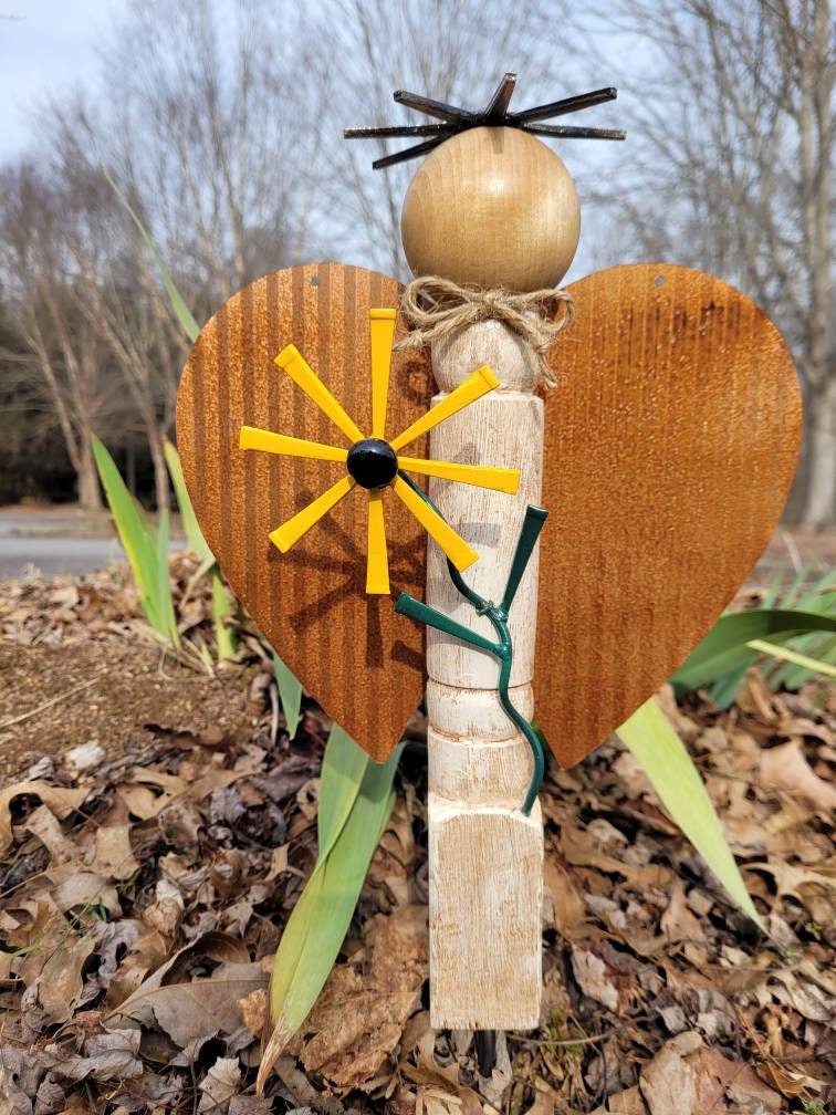 Garden Angel Angel Yard Art Angel Garden Stake Antique | Etsy